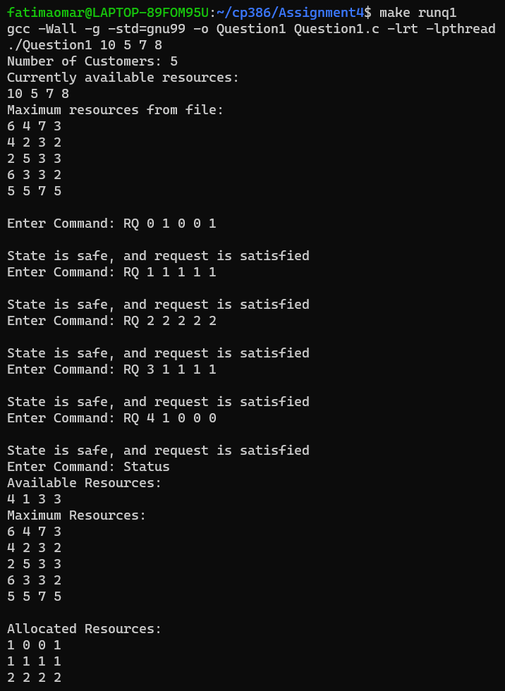 GitHub - FatimaOmarZ/Assignment4: CP386 Assignment 4