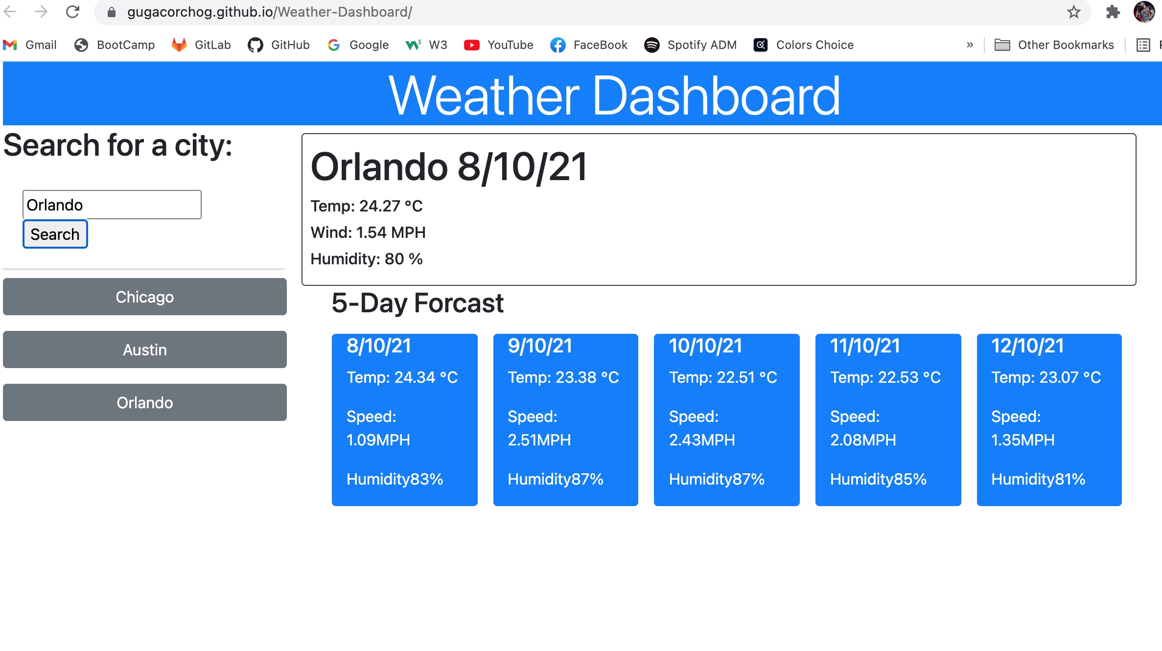GitHub - gugacorchog/Weather-Dashboard