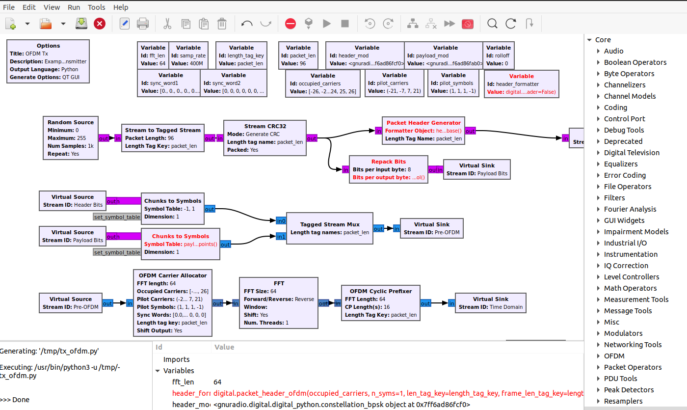 gr-digital/examples/ofdm/tx_ofdm.grc example still broken (on master branch) · Issue #5100 ...