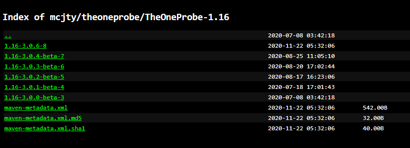 1.16-3.0.7 not on Maven · Issue #436 · McJtyMods/TheOneProbe · GitHub