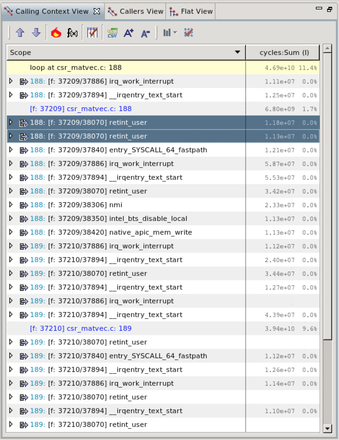 CCT: Kernel child nodes are not merged in hpcviewer · Issue #101 · HPCToolkit/hpctoolkit · GitHub