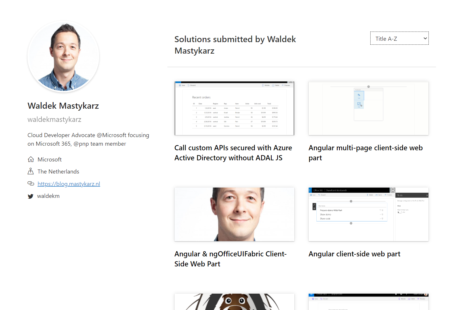 Sorting does not appear to work · Issue #10 · pnp/m365-sample-gallery ...