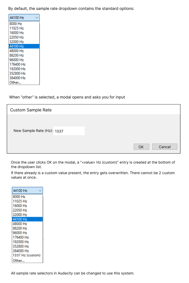 Don't show disabled project/default sample rate text inputs unless ...