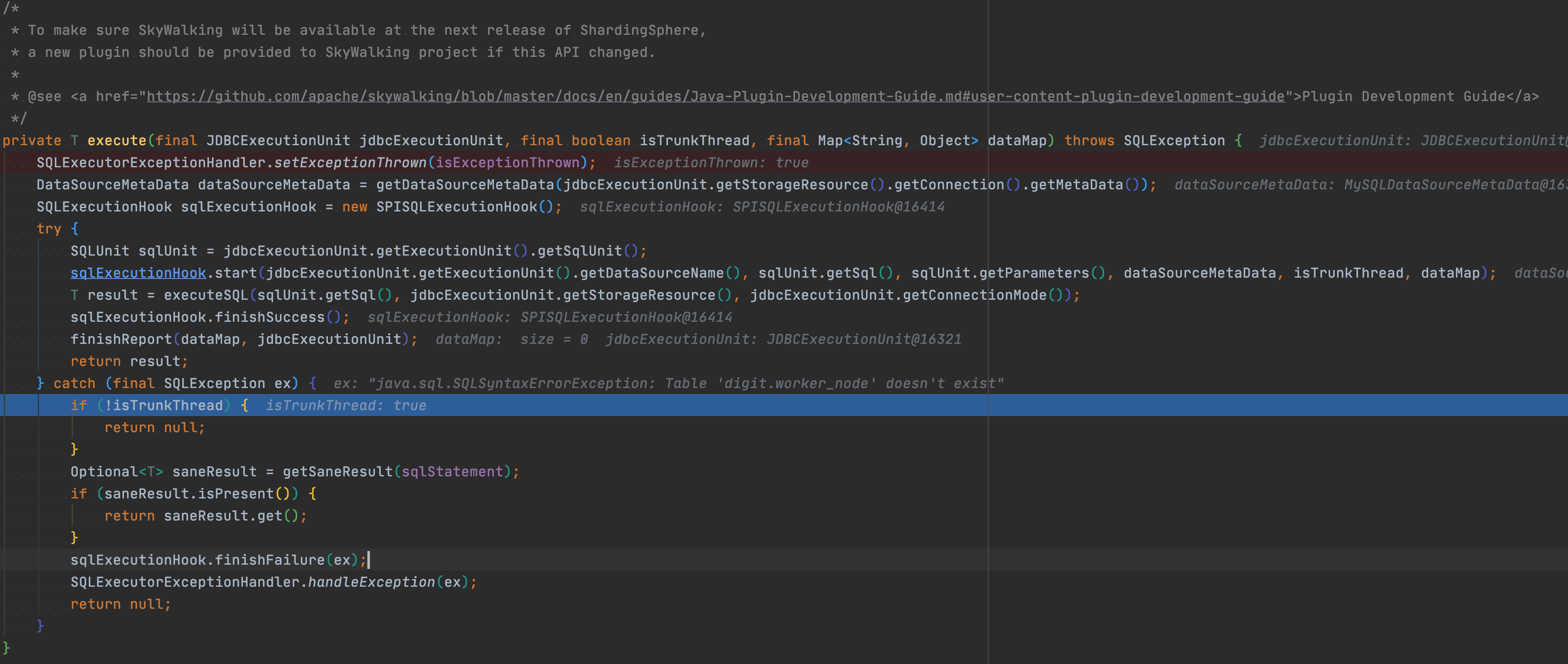 No SQLException was thrown · Issue #12936 · apache/shardingsphere · GitHub
