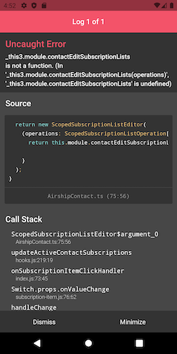 Airship Contact | @ReactMethod `contactEditContactSubscriptionLists` should be named as ...