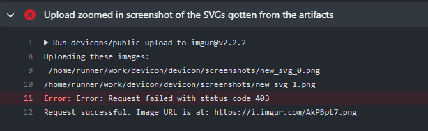 [BUG] `bot:peek` image upload fails (403 response code imgur) · Issue #1124 · devicons/devicon ...