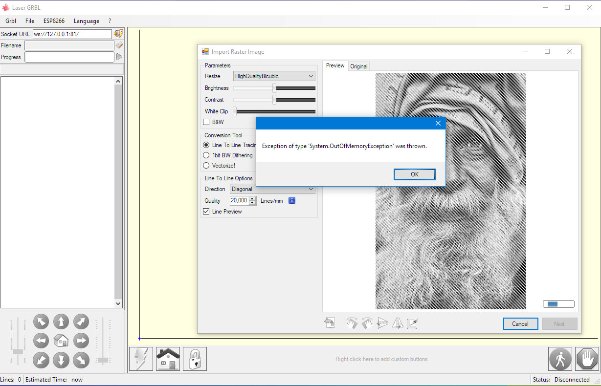 OutOfMemory · Issue #65 · arkypita/LaserGRBL · GitHub