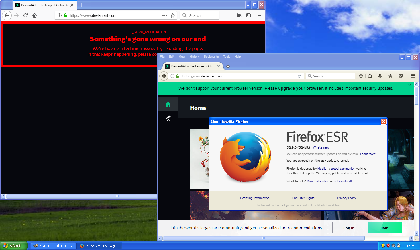 DeviantArt is refusing to load · Issue #74 · Feodor2/Mypal68 · GitHub