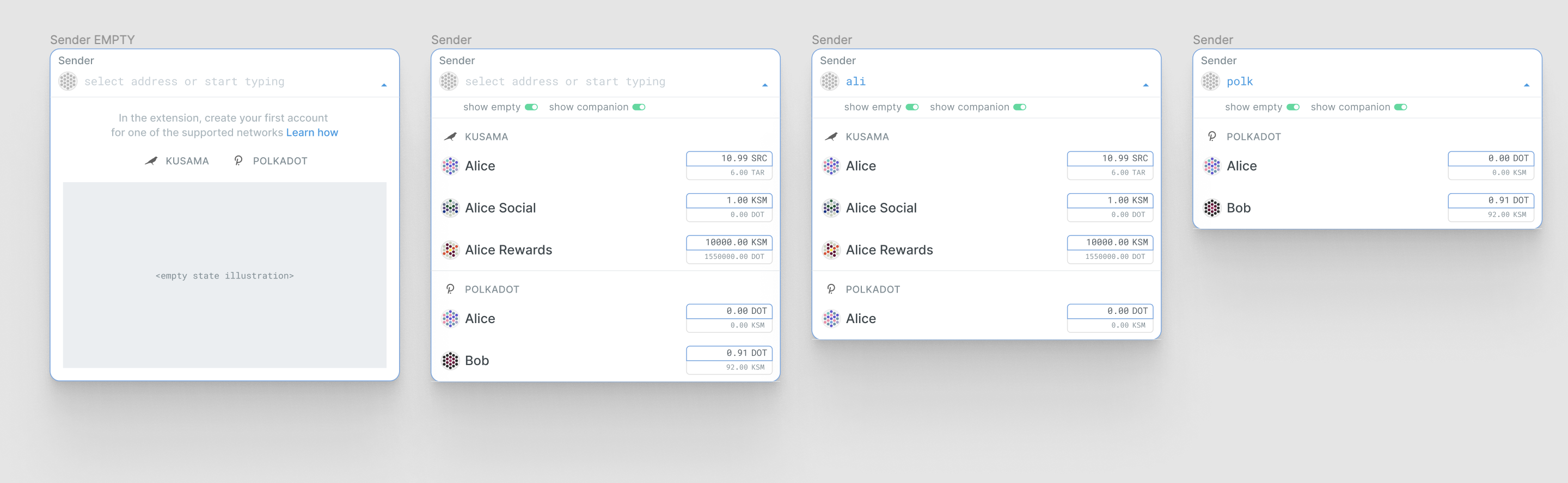 Refactor UI Select Sender Replace MUI Select With Lower Level 