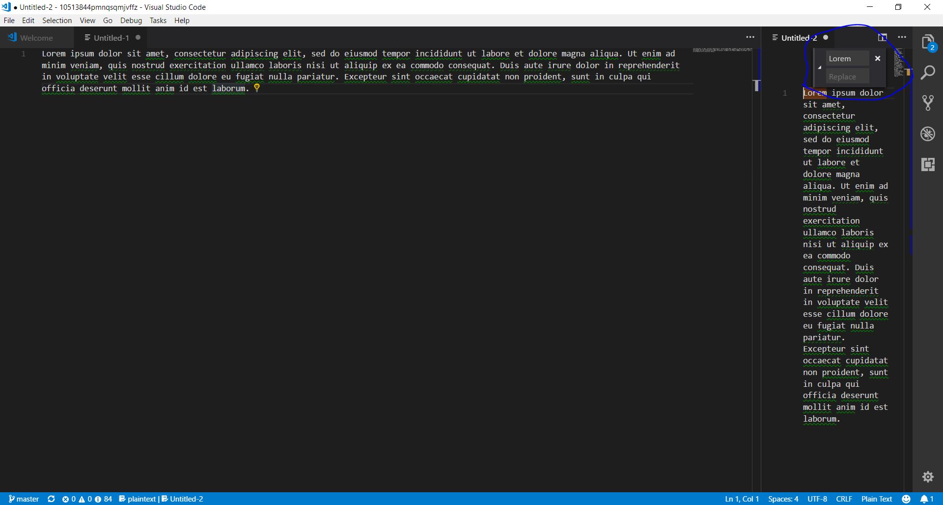Find&Replace bar: Replace textbox is not resized · Issue #46135 ...