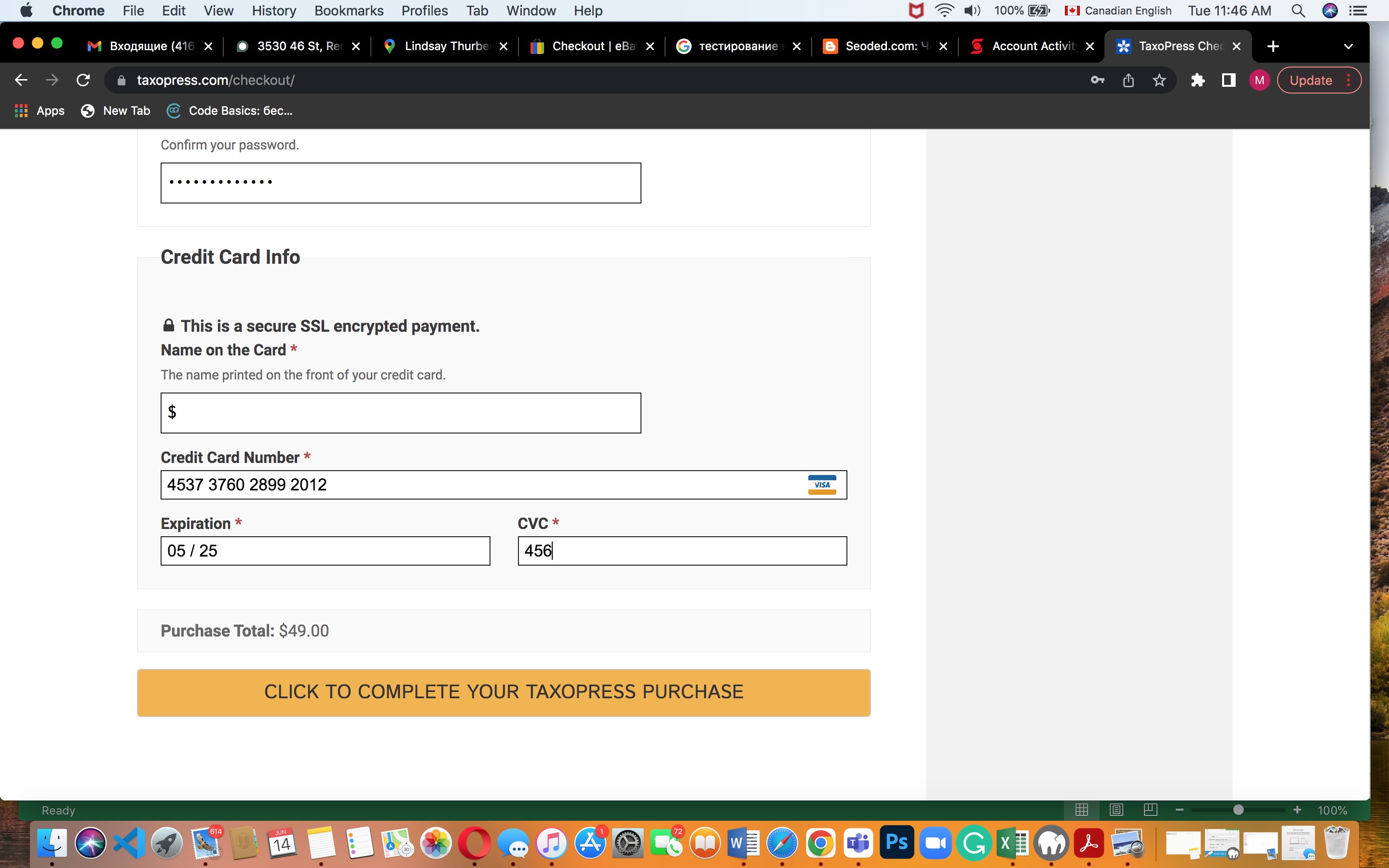 The credit card payment is made successfully with invalid Card Name ...