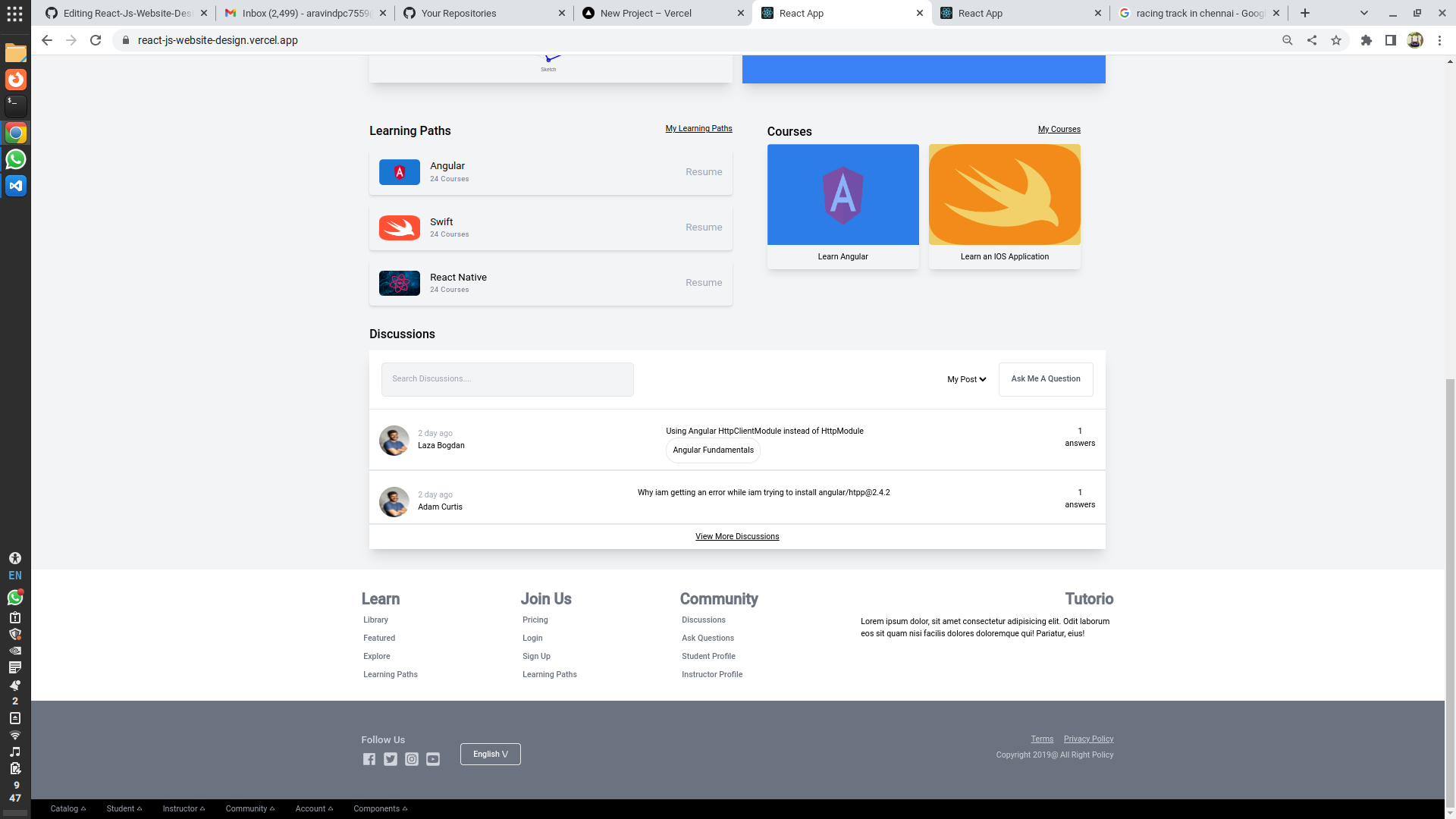 GitHub - AravindPc7559/React-Js-Website-Design