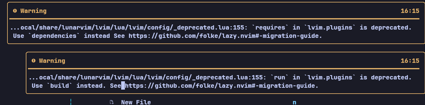 ~ Local Share Lunarvim Lvim Lua Lvim Config Deprecated Lua 155 `requires` In `lvim Plugins
