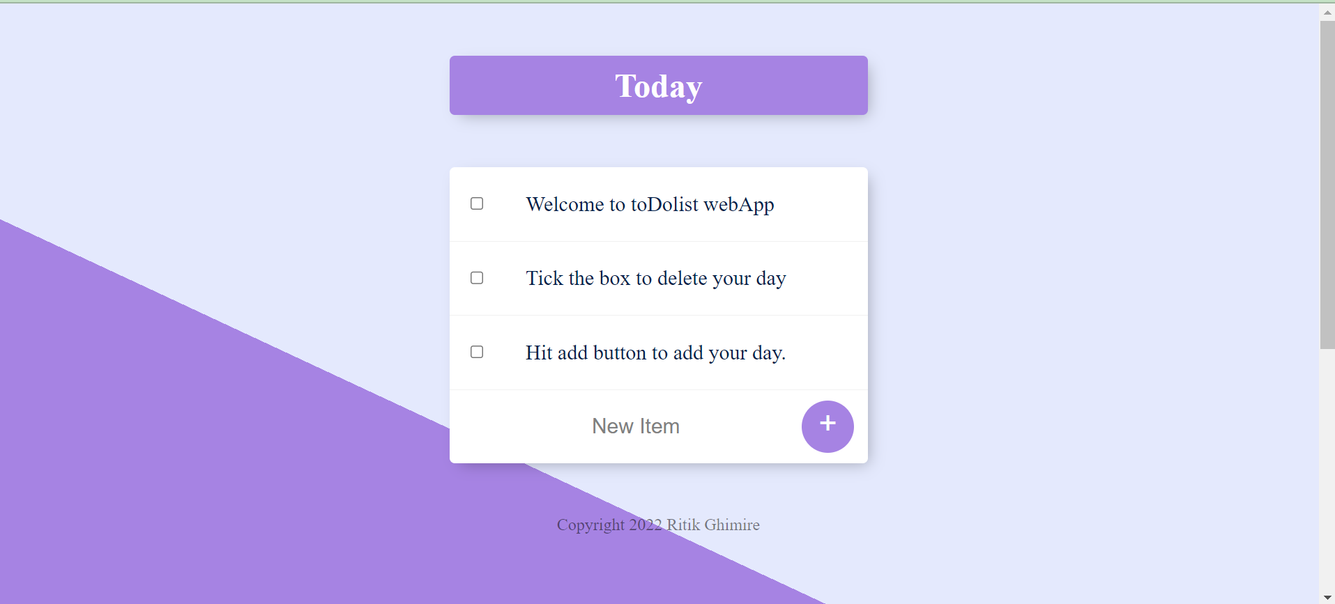 GitHub - ritikghimire/todolist-v1-app: This is a toDolist web application