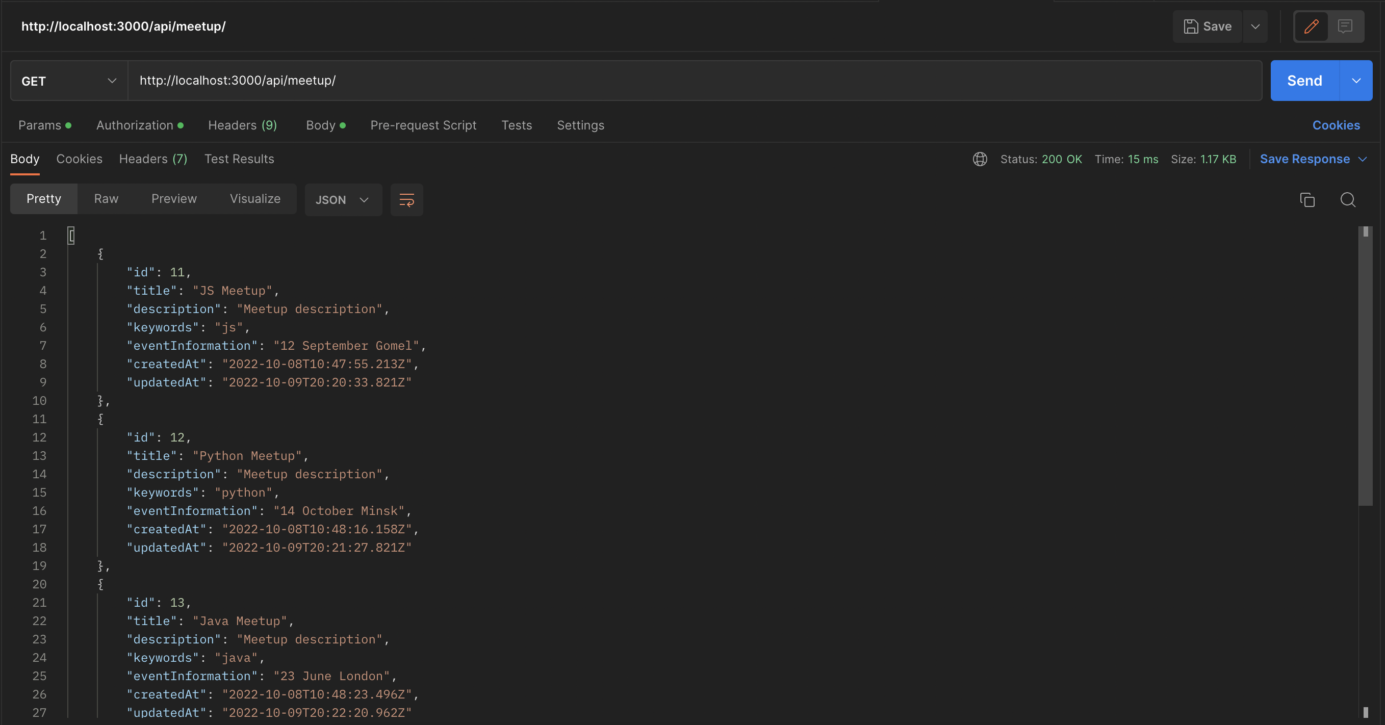 GitHub - mikepetrusha/Meetup-API: CRUD REST Web API