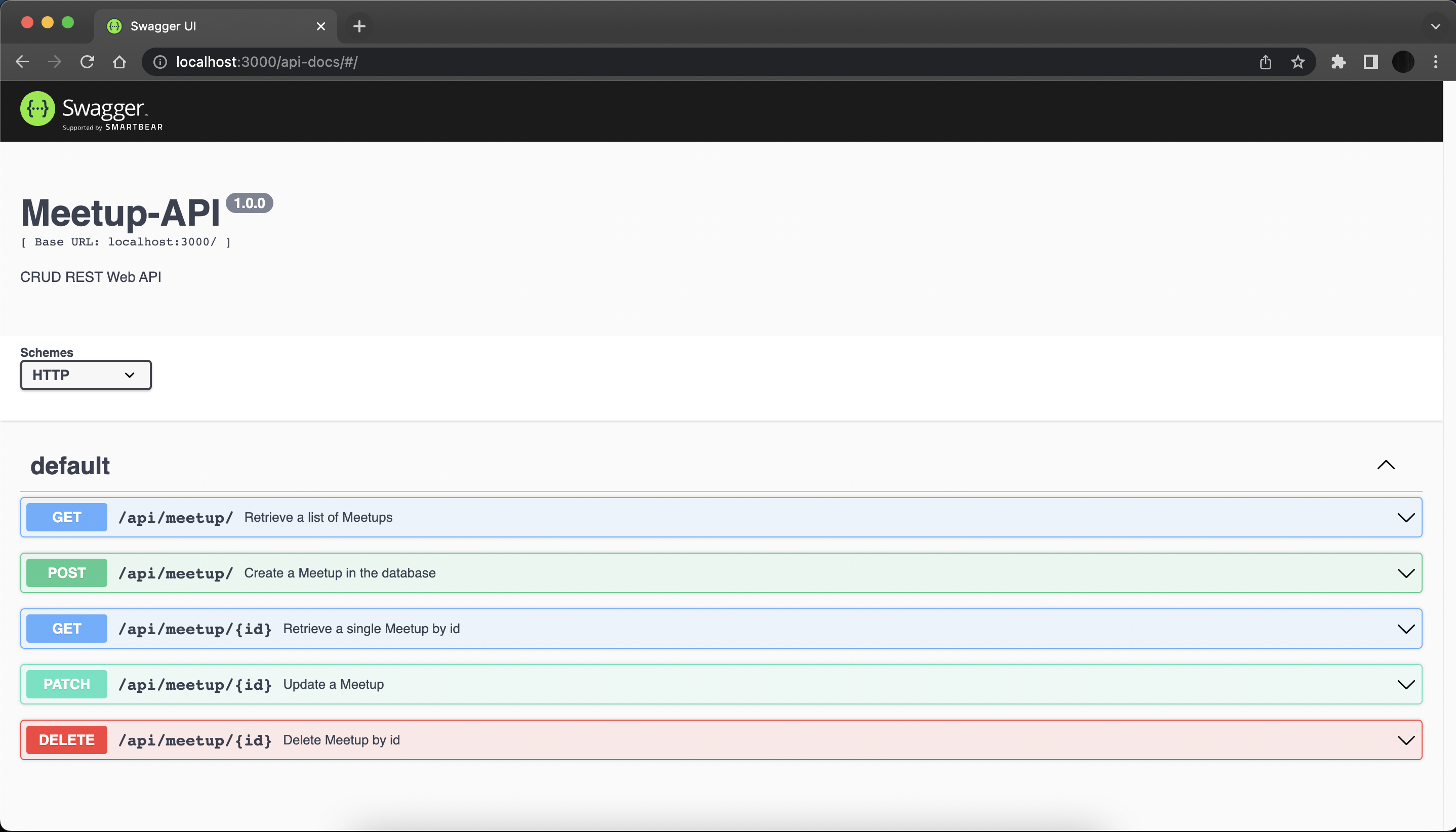 GitHub - mikepetrusha/Meetup-API: CRUD REST Web API