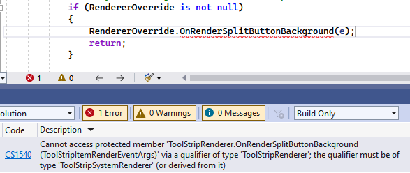 Change modifier of `ToolStrip` button background rendering methods to `internal` · Issue #5672 ...