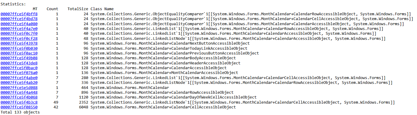 Monthcalendar Accessible Objects Are Leaking In Memory · Issue 6852 · Dotnet Winforms · Github