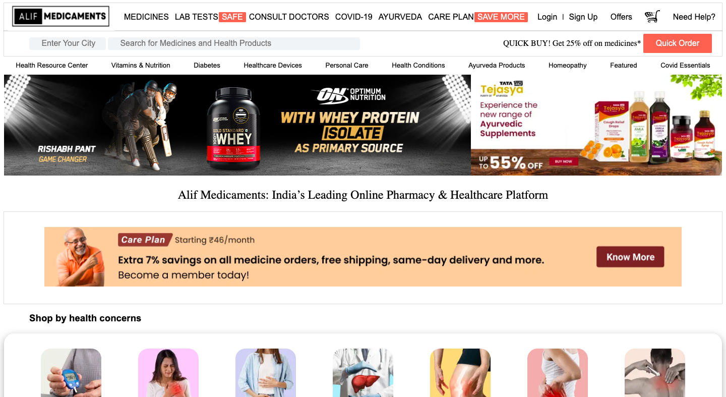 GitHub - Mdzaidsiddique/Alif-Medicaments-Tata-1mg-Clone-: A web application that sells a wide ...