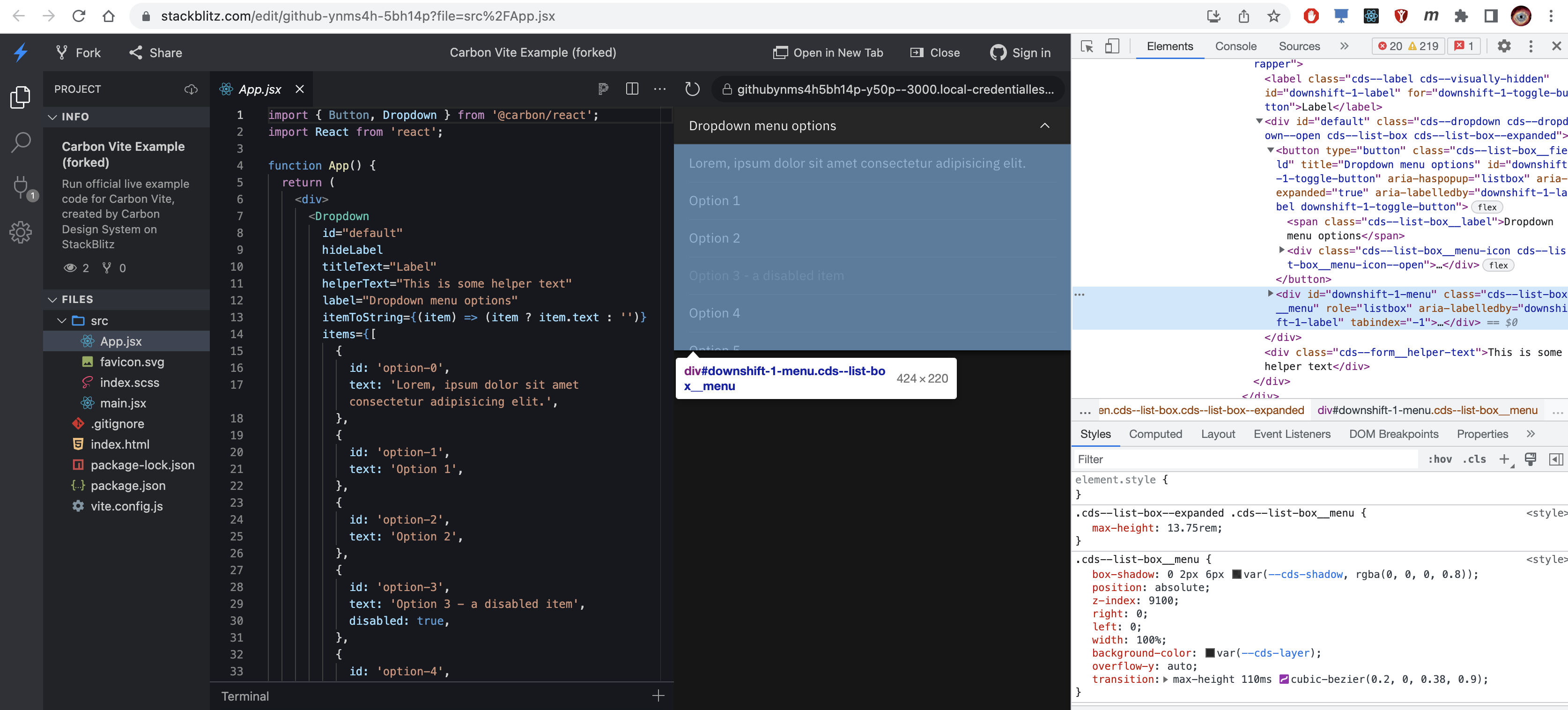 [a11y]: The 'id' "downshift-8-label" specified for the ARIA property ...