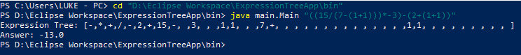 GitHub - Lt-sunflower/ExpressionTreeApp: Simple Java application to build Expression Tree from ...