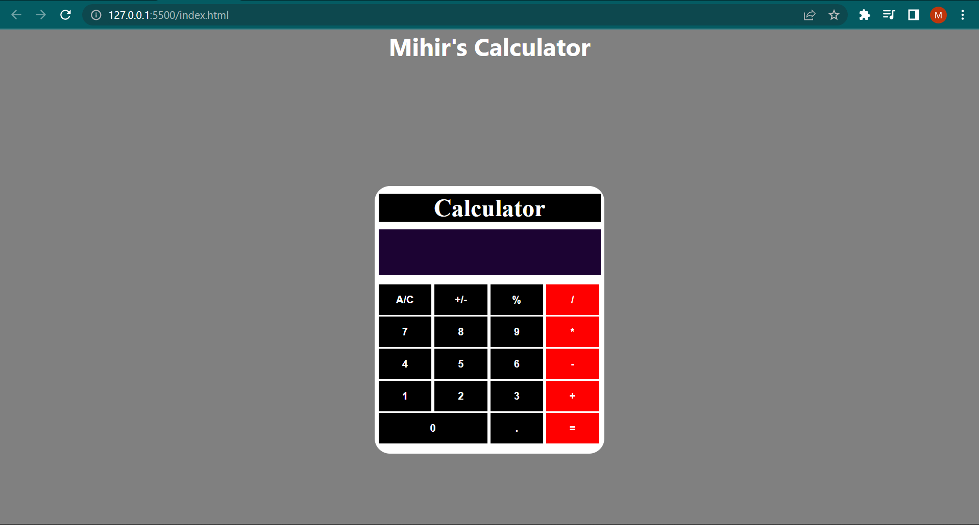 GitHub - mihirwankhade10/Calculator