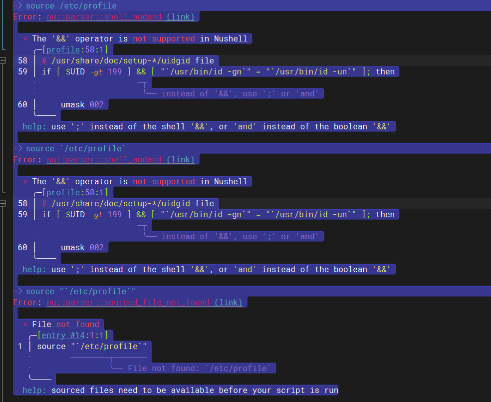 Error Nu Parser Shell Andand Link · Issue 8345 · Nushell Nushell · Github