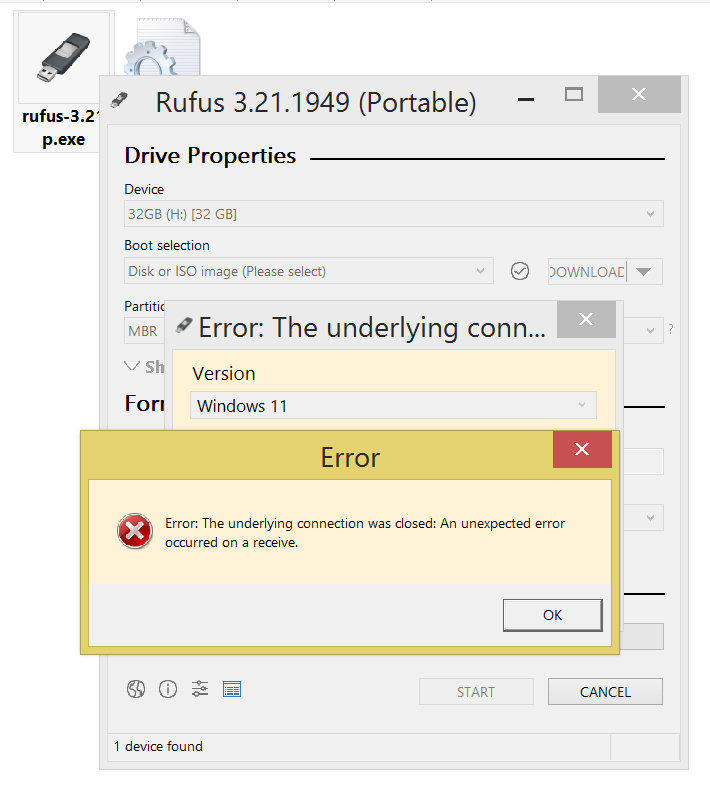 Download option works under Windows 10, but not Windows 8.1 · Issue #2133 · pbatard/rufus · GitHub