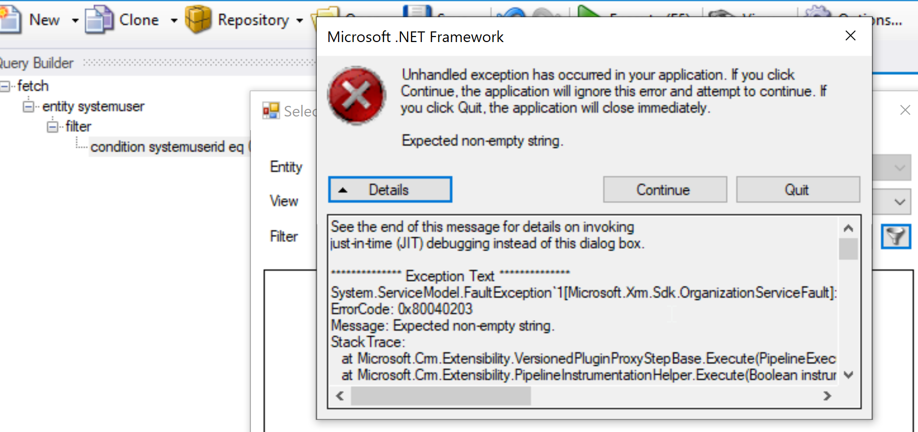 Error when pressing on the filter button in the lookup popup window with no value · Issue #320 ...