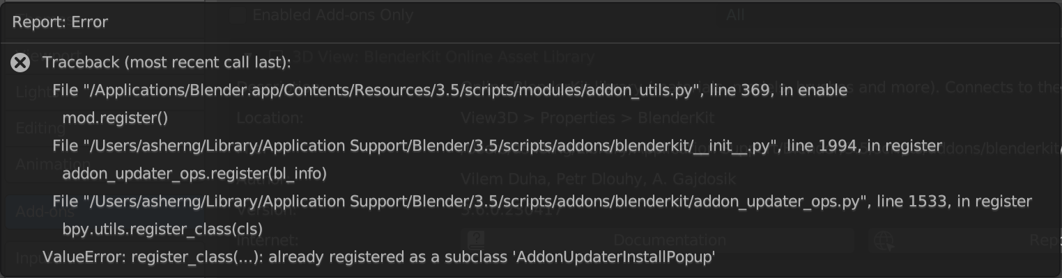 Cannot enable addon: already registered as a subclass 'AddonUpdaterInstallPopup' · Issue #630 ...