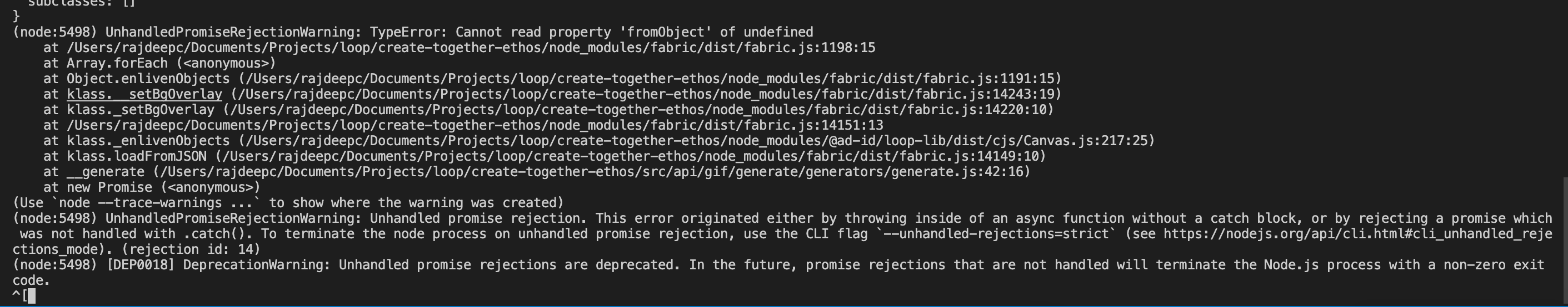 Getting fromObject of undefined · Issue #8077 · fabricjs/fabric.js · GitHub
