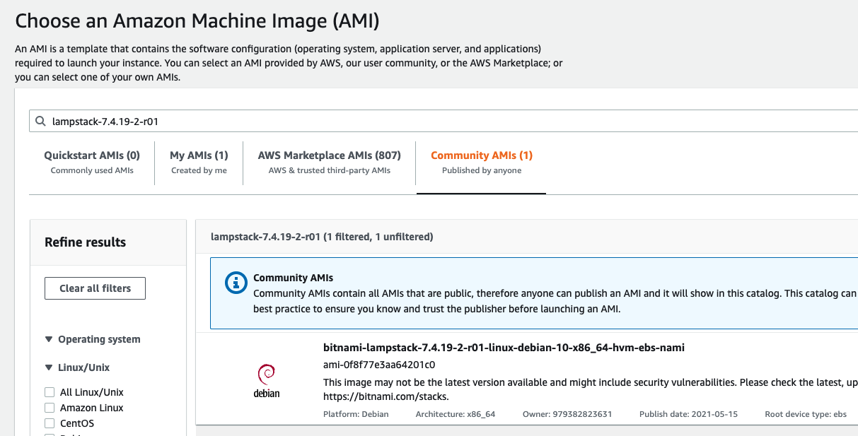 [LAMP] Need access to AMI Version 7.4.19-2-r01 from 2021-05-15 · Issue #319 · bitnami/vms · GitHub