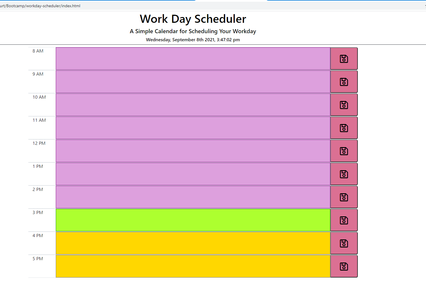 GitHub Cwill2021 workday scheduler A Basic Workday Scheduler Broken