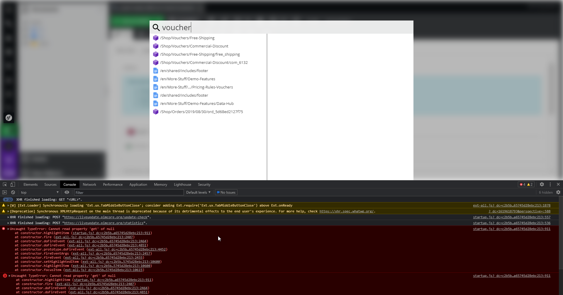[Pimcore X] Quicksearch throws exceptions · Issue #8937 · pimcore/pimcore · GitHub