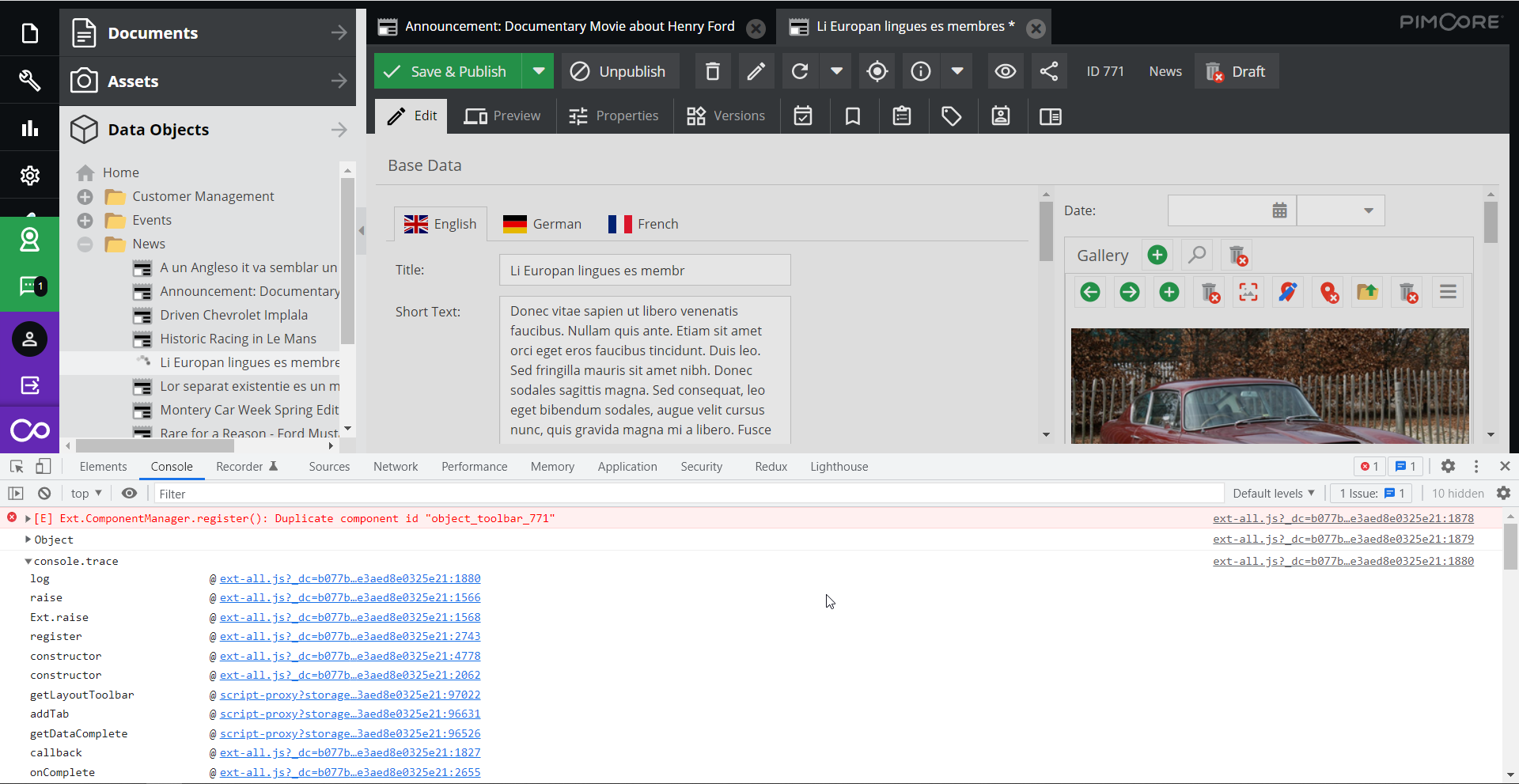 [Bug]: Reloading dirty data object fails · Issue #11454 · pimcore/pimcore · GitHub