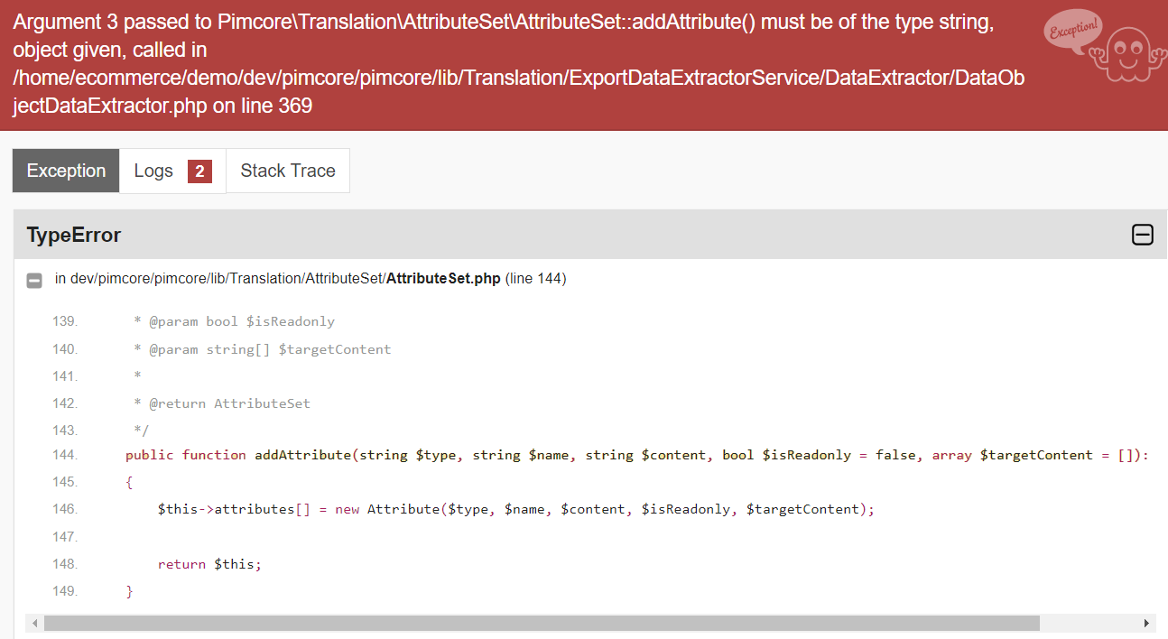 [XLIFF Export] Fails when translated values have more complex data types · Issue #7353 · pimcore ...