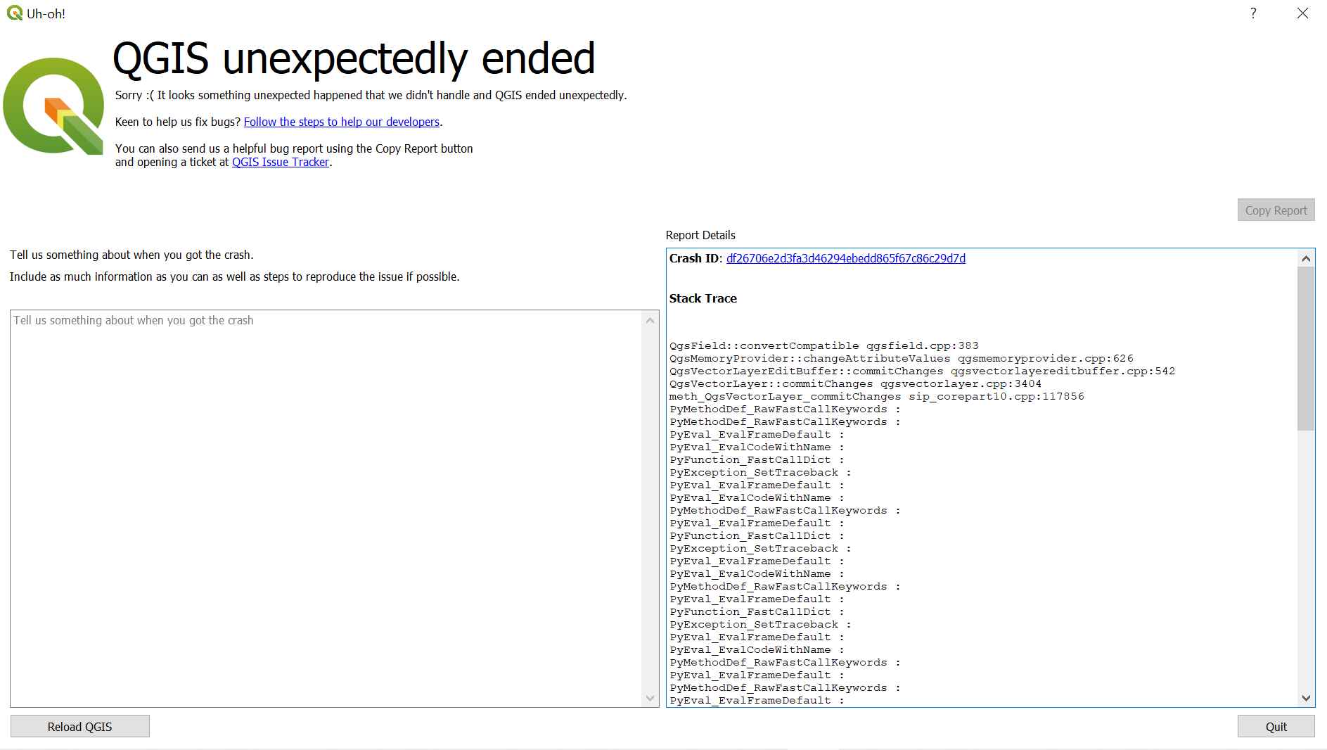 Bug/Crash about "QGIS unexpectedly ended" · Issue #44534 · qgis/QGIS · GitHub