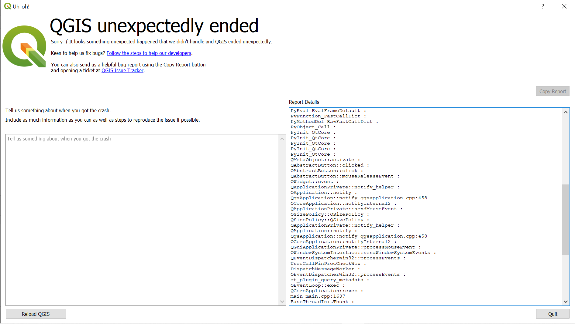 Bug Crash About Qgis Unexpectedly Ended · Issue 44534 · Qgis Qgis · Github