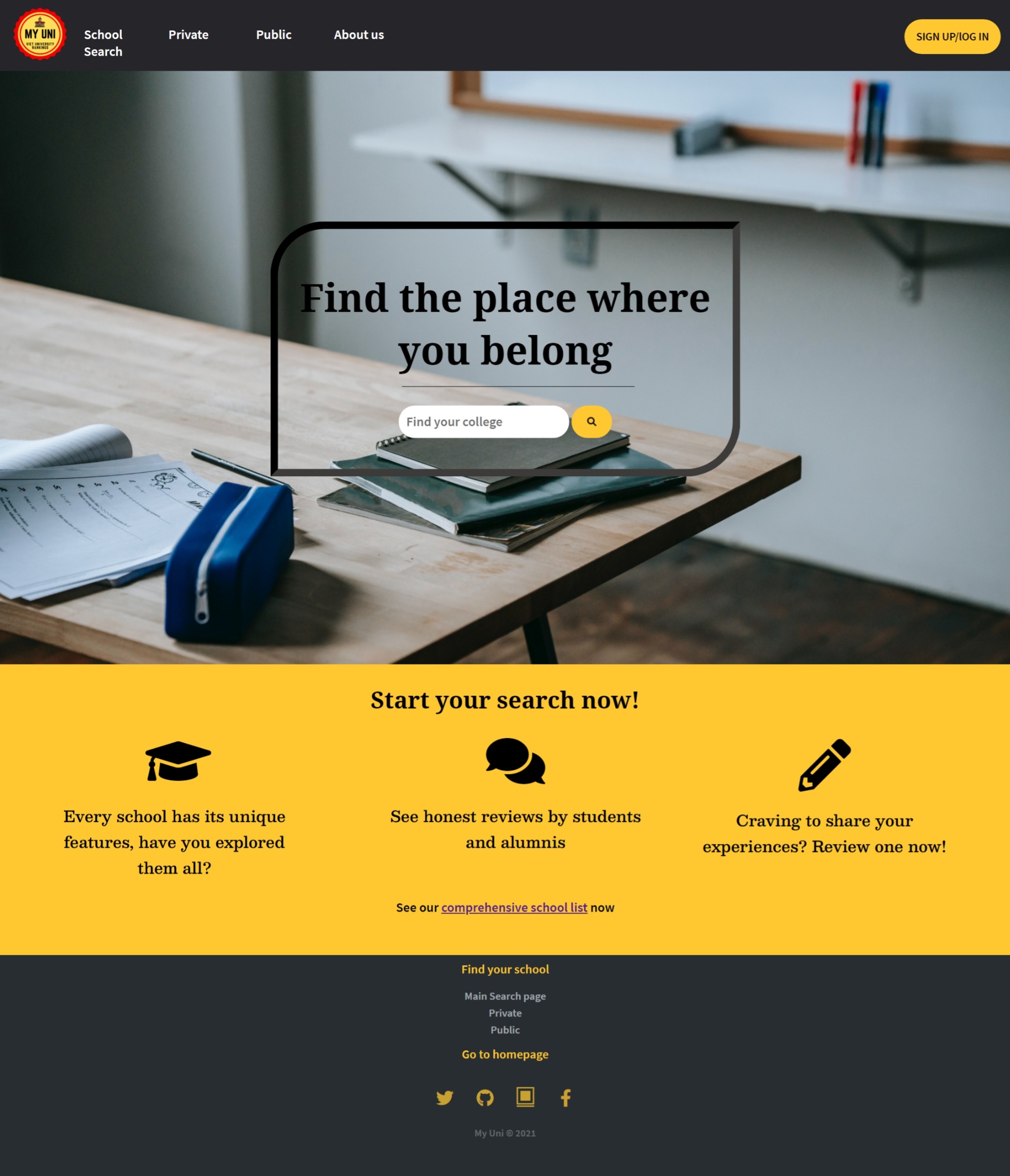 Github Giabao252 Myuni An Online Platform For Students To Review
