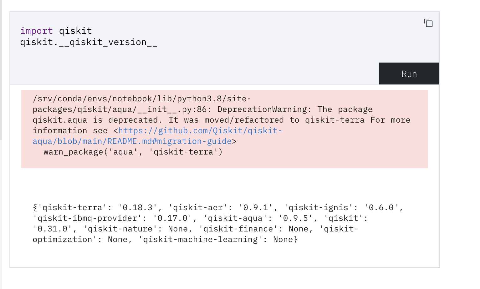 [Code Cell Code] "Deprecation Warning" in code cells · Issue #429 · Qiskit/platypus · GitHub