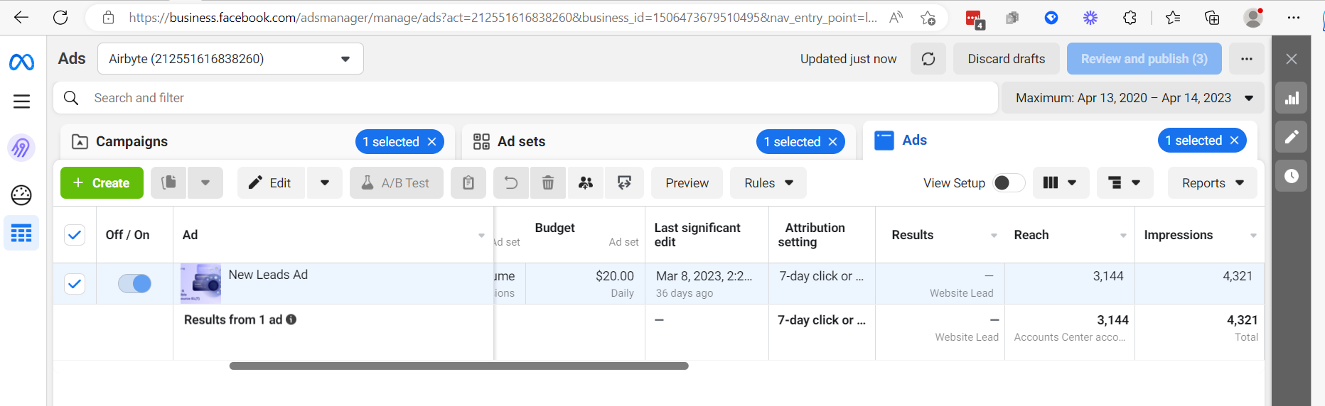 Source Facebook Marketing: populate Ads Insight stream · Issue #22816 · airbytehq/airbyte · GitHub