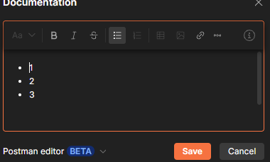 Bullet list does not work at all in postman editor · Issue #11285 · postmanlabs/postman-app ...