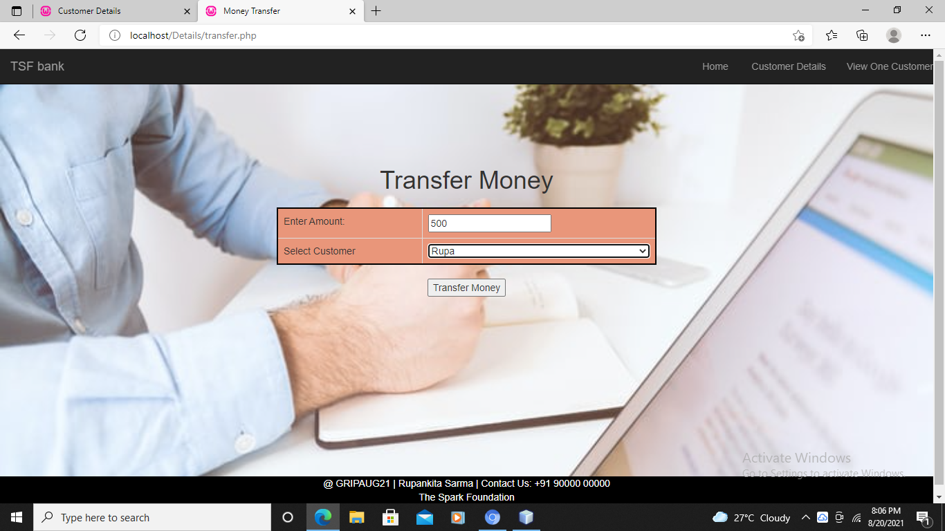 GitHub - Rupankita/Basic-Banking-System: It is a simple website where we can transfer money ...