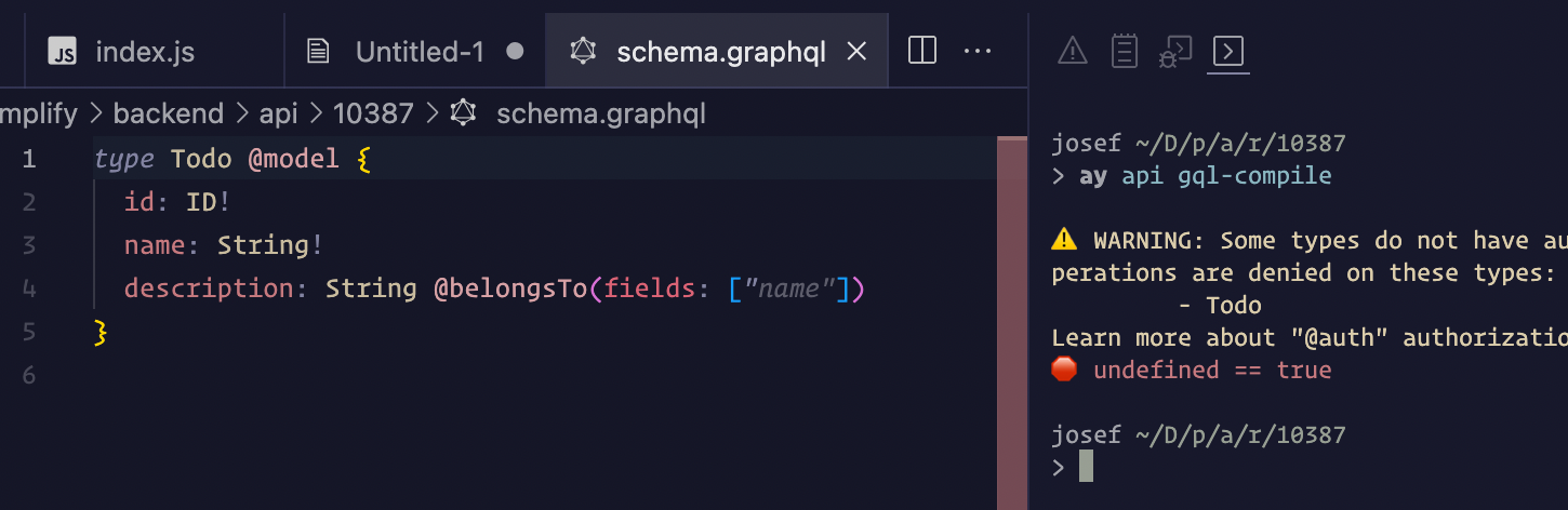 Invalid usage of GraphQL directives throws vague error on `amplify api gql-compile` · Issue #29 ...