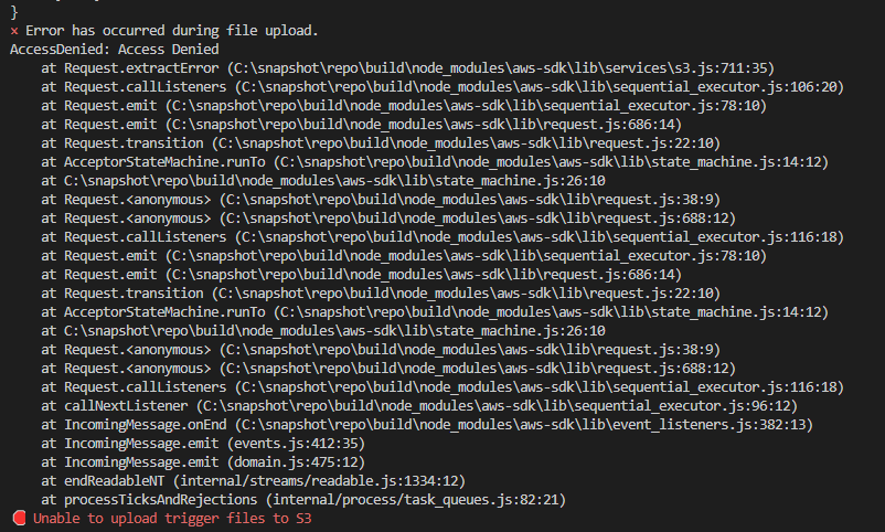 Sending Zip Accessdenied Access Denied On Pushing Auth Resource With Mutiple Triggers · Issue