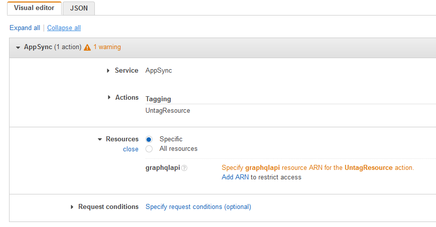 managed policy missing 'appsync:UntagResource' · Issue #744 · aws-amplify/amplify-studio · GitHub