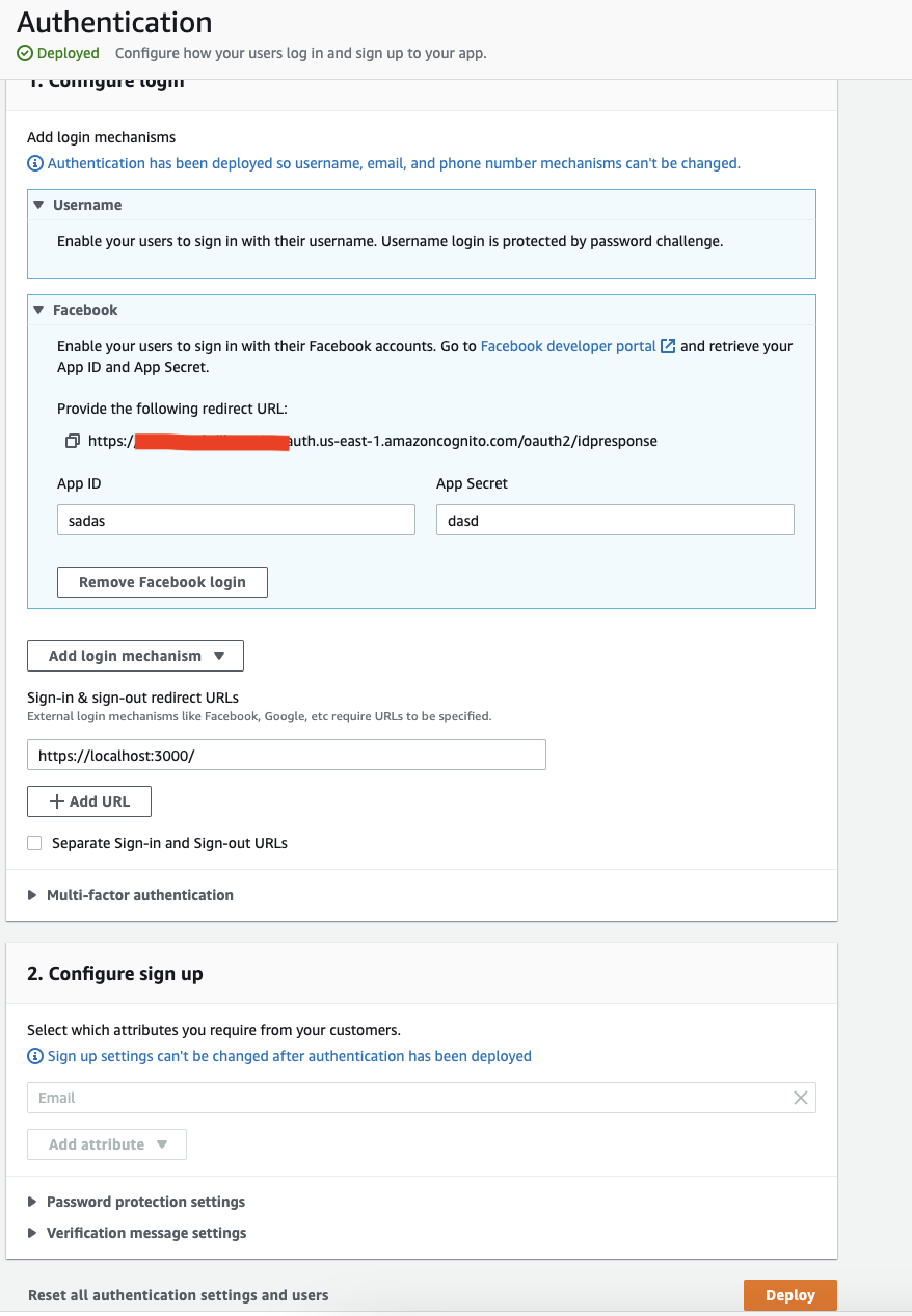 Authentication reset settings should reset all fields · Issue #760 · aws-amplify/amplify-studio ...