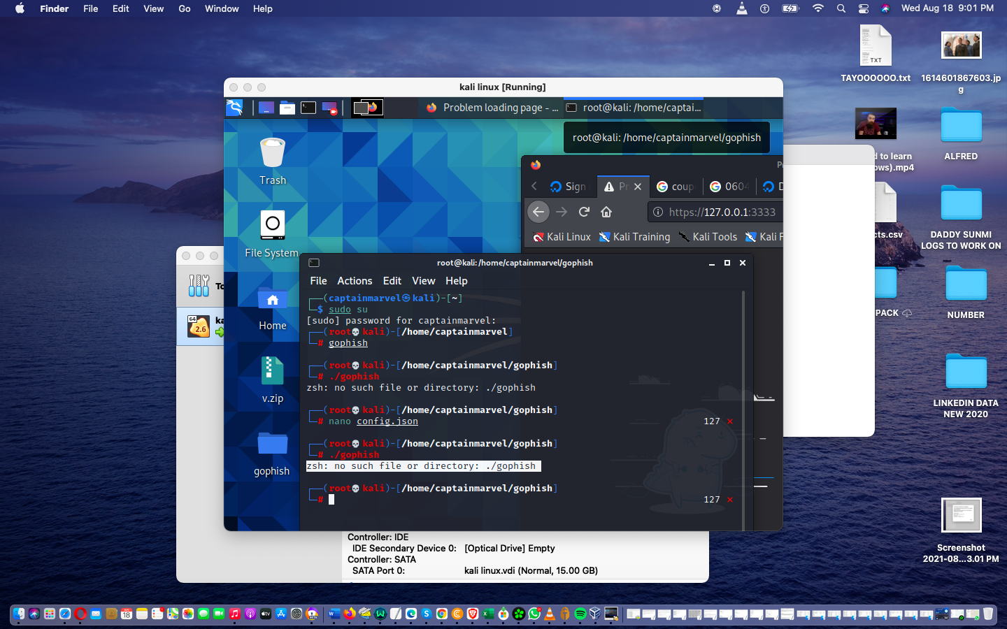 can't seem to install the gophish on my kali linux please i need help on mac · Issue #2279 ...