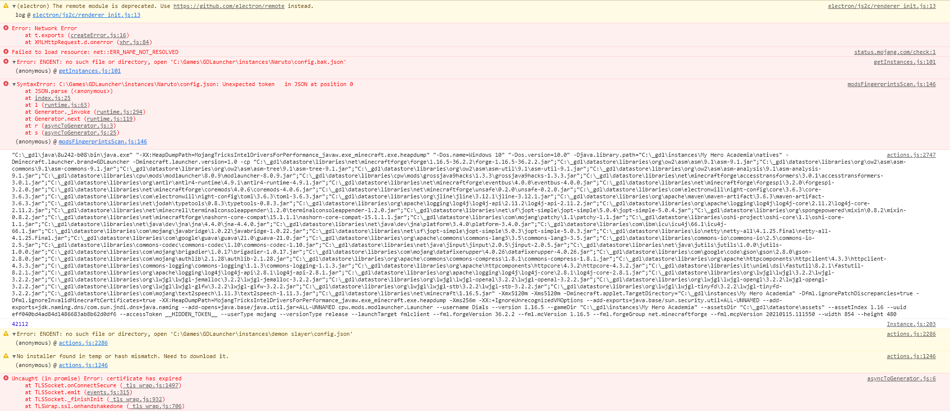 Can't Install New Forge Instances · Issue #1129 · gorilla-devs/GDLauncher · GitHub