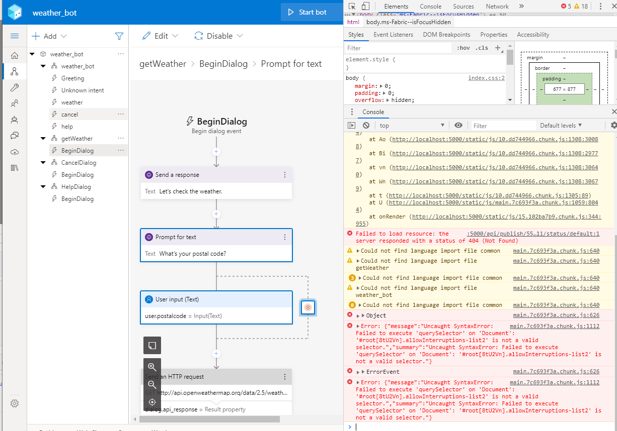 Uncaught Syntaxerror · Issue 8474 · Microsoftbotframework Composer · Github